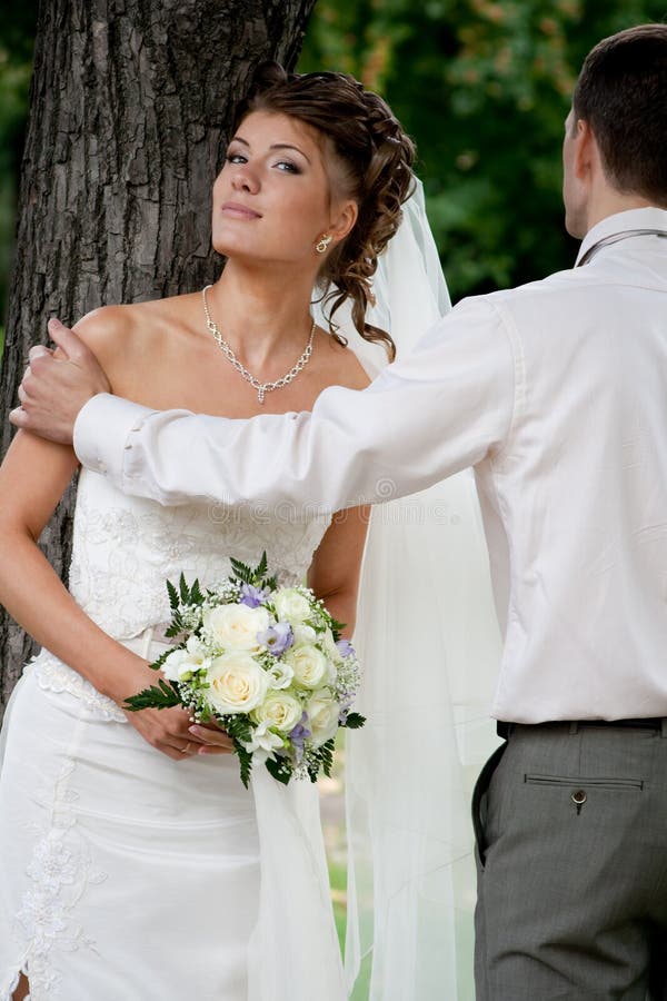 Groom Looking at Bride with Love Stock Image - Image of enjoying, latin ...