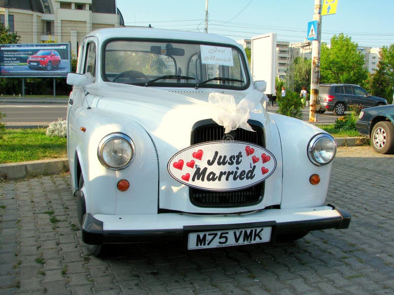Just married car stock photo. Image of nuptials, newlywed - 49791538