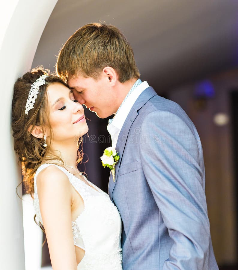 Just Married Couple Embraced Stock Image - Image of happiness, love ...