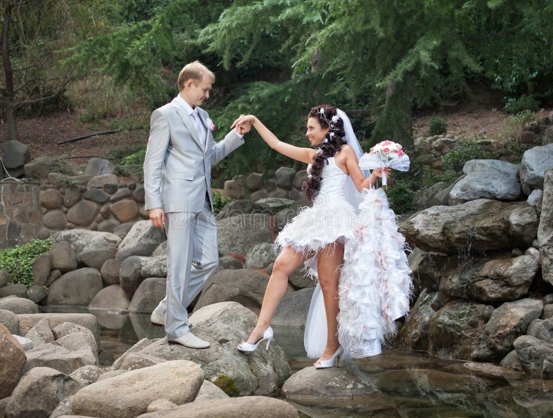 Just Married in Day of Them Wedding Stock Image - Image of bridal ...