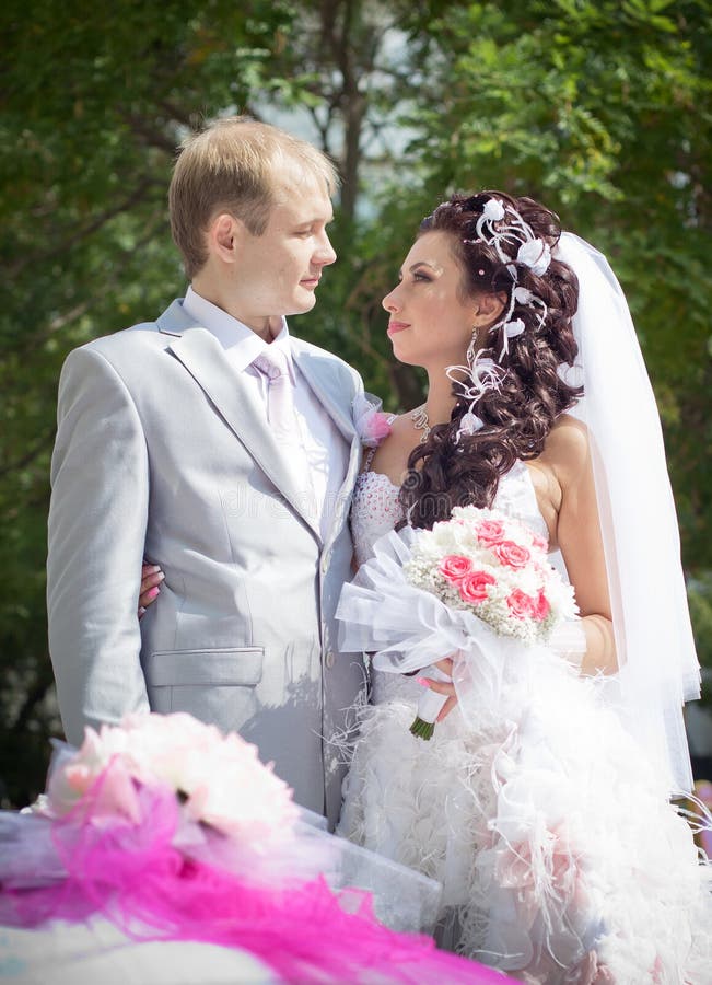 Just Married in Day of Them Wedding Stock Image - Image of deep ...