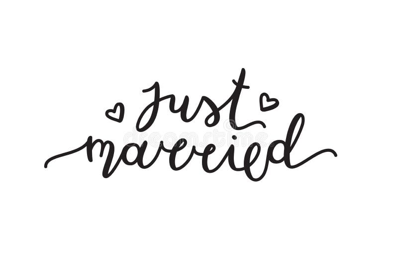 Just married lettering stock vector. Illustration of card - 102510306