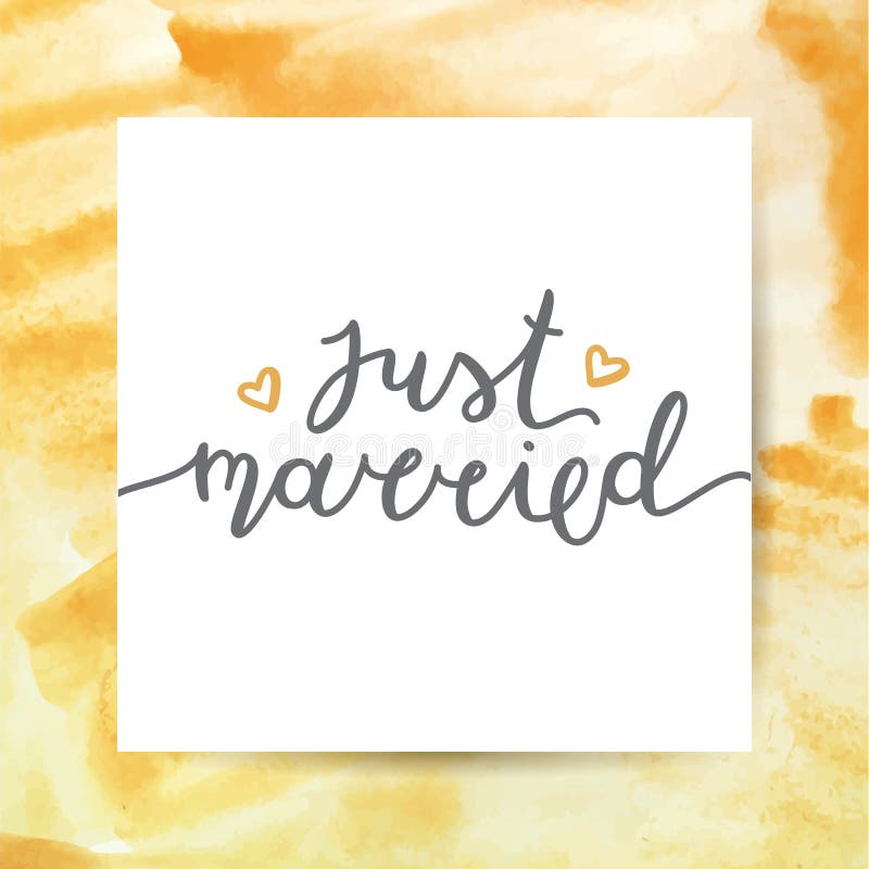 Just married lettering stock illustration. Illustration of married ...