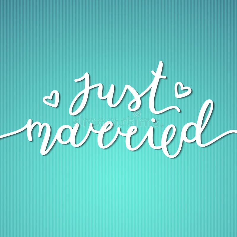 Just married lettering stock vector. Illustration of vector - 100677519
