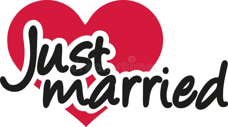 Just married heart stock vector. Illustration of symbol - 107175791