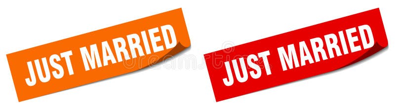 Just Married Sticker. Just Married Sign Set Stock Vector - Illustration ...