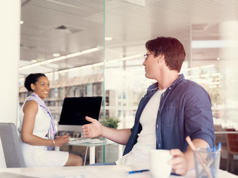 Just a Quick Chat To Learn the News Stock Image - Image of adult ...