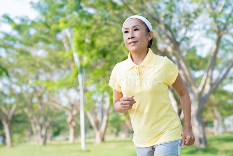 Man Running in Park for Morning Exercise Stock Image - Image of ...