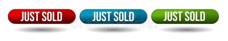 Just Sold Button. Push Button Sign Key Set Stock Vector - Illustration ...