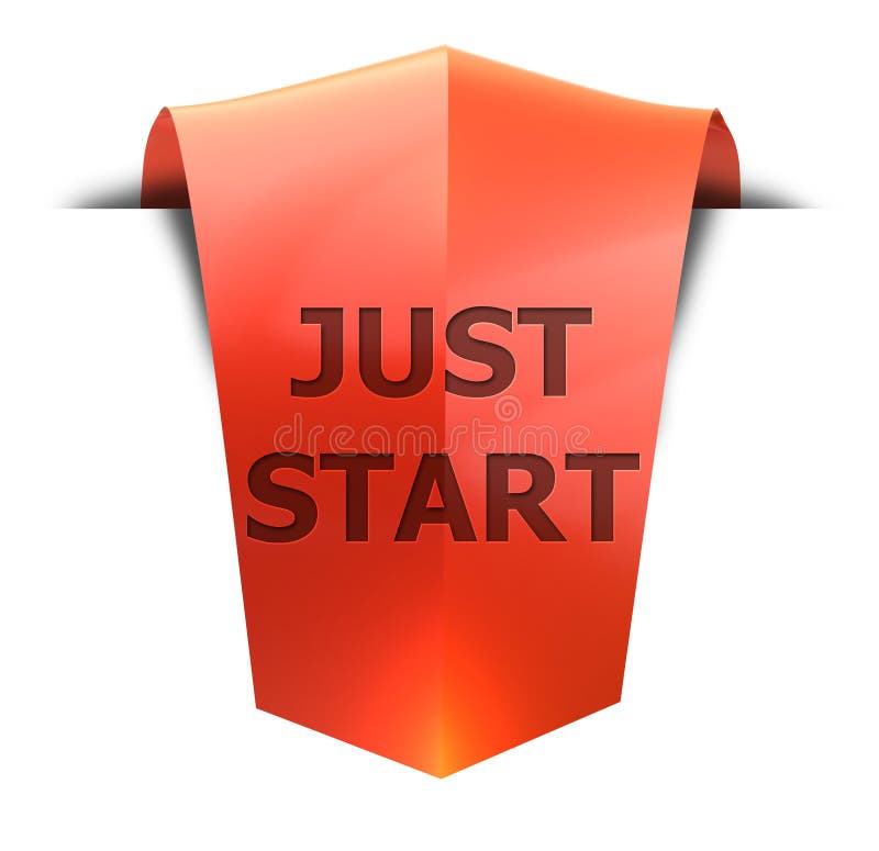 Just Start. Motivational Phrase, Hand Lettering Quote on Pink and ...