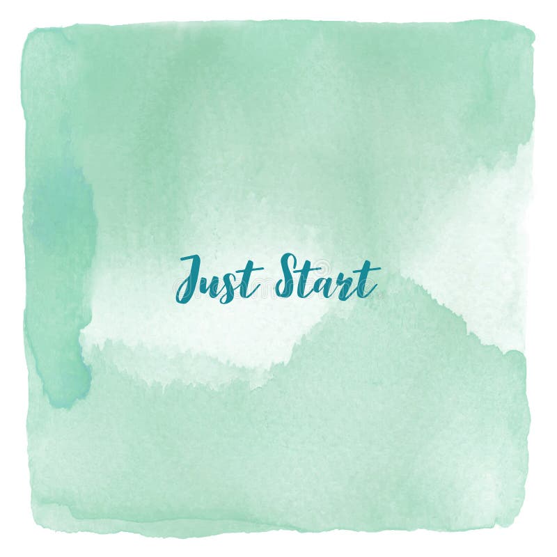 Just Start on Green Watercolor Background Stock Illustration ...