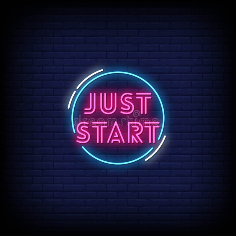 Start Neon Sign Vector, Design Element, Light Banner, Announcement Neon ...