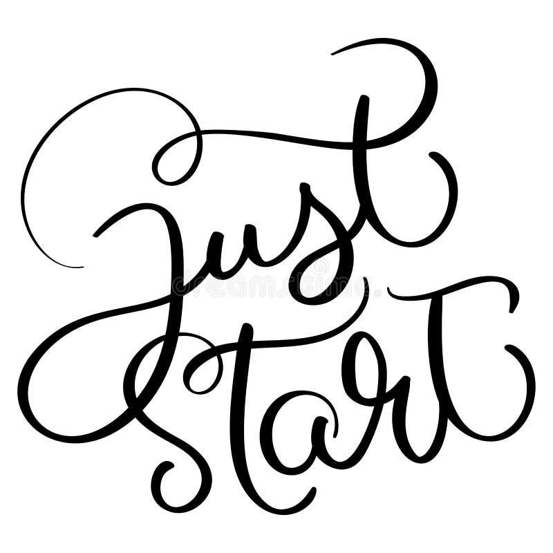 START Calligraphy Lettering Hand Drawn Word. Vector Success People ...