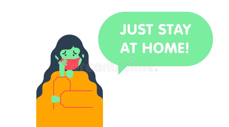 Just Stay at Home Background Illustration Vector Stock Vector ...