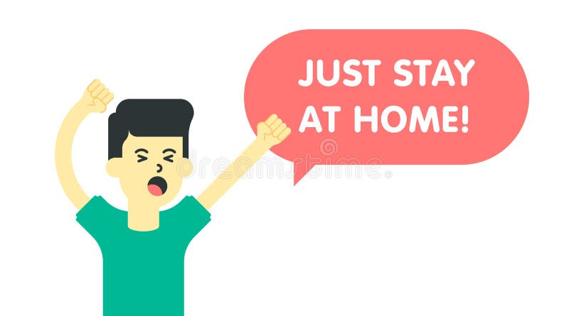 Just Stay at Home Background Illustration Vector Stock Vector ...
