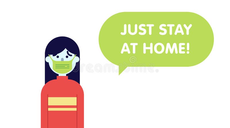 Just Stay at Home Background Illustration Vector Stock Vector ...
