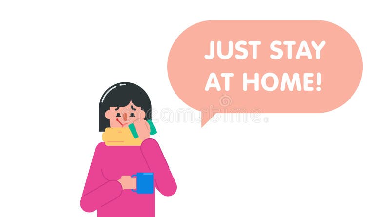 Just Stay at Home Background Illustration Vector Stock Vector ...