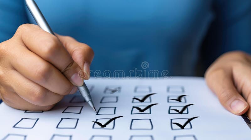 A Businessman Efficiently Uses a Tablet To Check Items Off a Digital ...