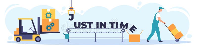 Just in Time Concept, Flat Vector Illustration Stock Vector ...