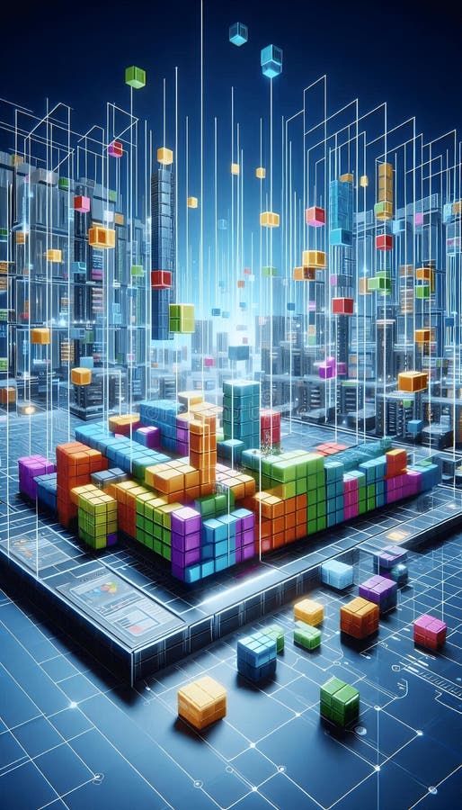 Just-in-Time Inventory As Tetris Blocks Stock Illustration ...