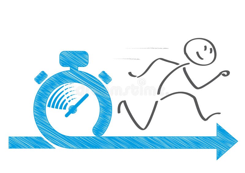 Stick Figure Time Management Clock Stock Illustrations – 91 Stick ...