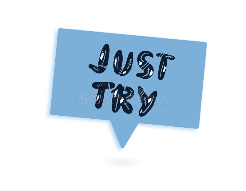 Just Try Vector Handwritten Creative Lettering. Stock Vector ...
