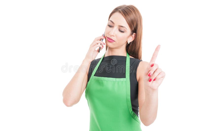 Just Wait a Moment Concept with Beautiful Employee Stock Photo - Image ...