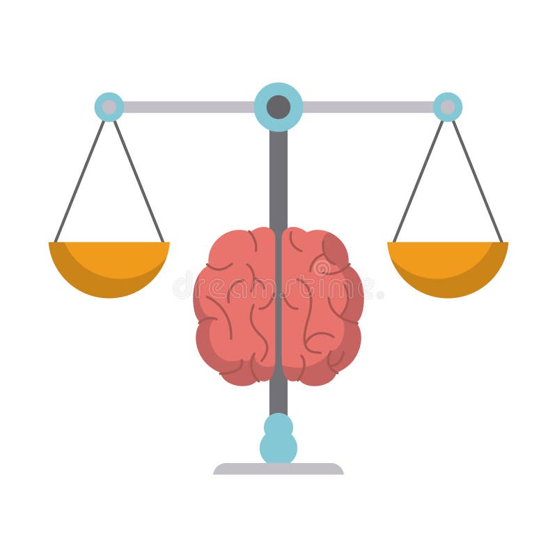 Justice Balance and Brain Symbol Stock Vector - Illustration of ...