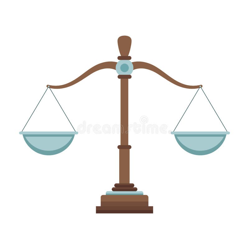 Justice balance cartoon stock vector. Illustration of equality - 136743943