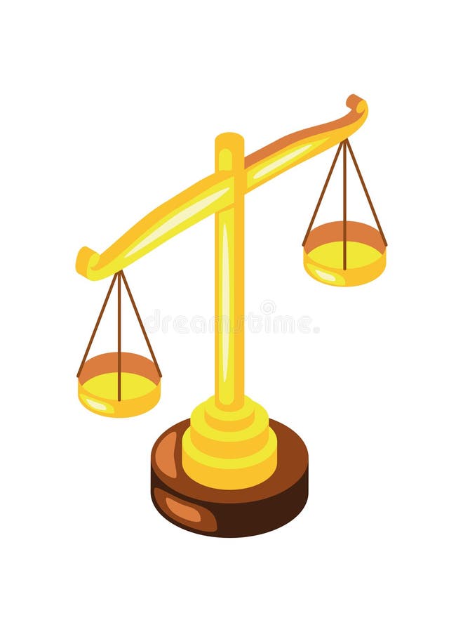Justice Balance Scale Isometric Stock Vector - Illustration of lawyer ...