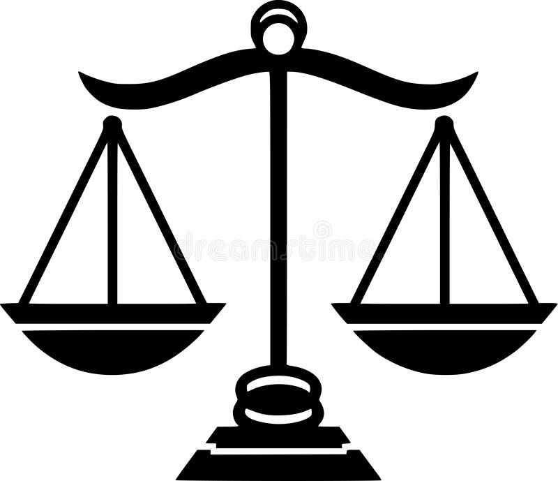 Justice - Black and White Vector Illustration Stock Vector ...