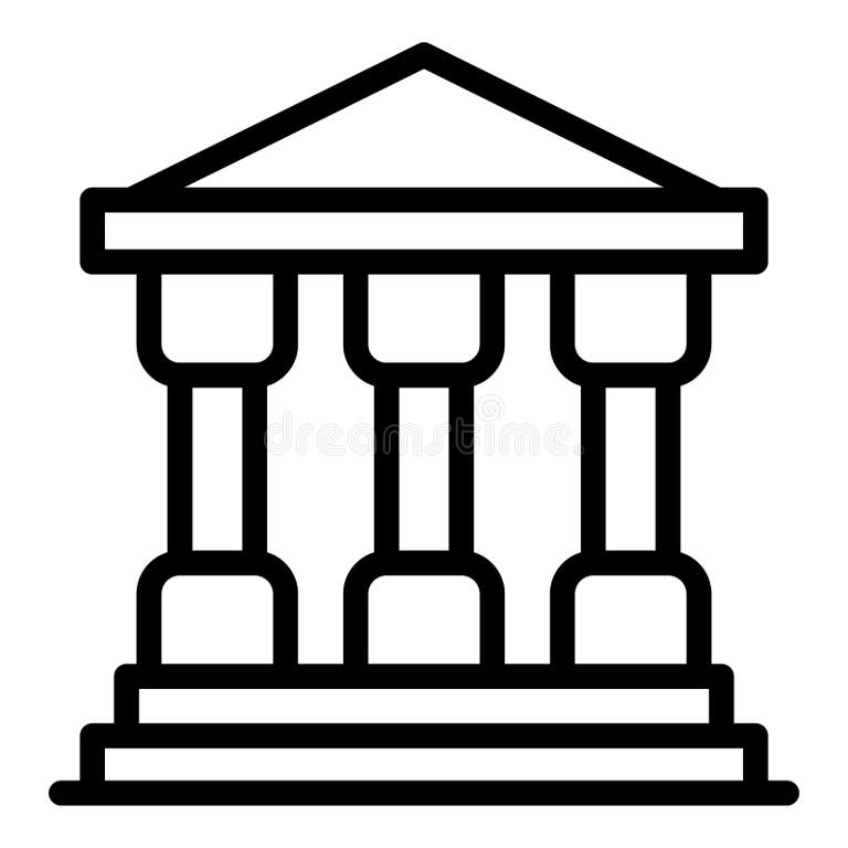 Justice Building Icon, Outline Style Stock Vector - Illustration of ...