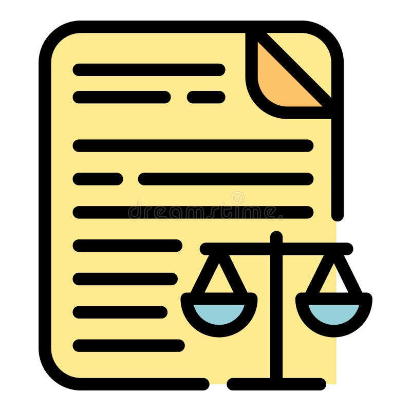 Justice Document Icon Color Outline Vector Stock Vector - Illustration ...