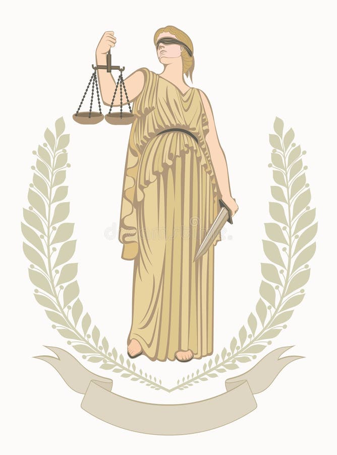 Symbole De Justice Themis égalité Un Procès équitable Loi Illustration