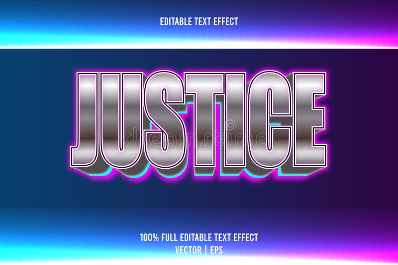Justice Editable Text Effect 3 Dimension Emboss Modern Style Stock ...