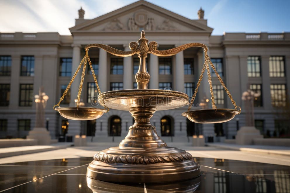 Justice in Front of Courthouses, Concept of Human Protection ...