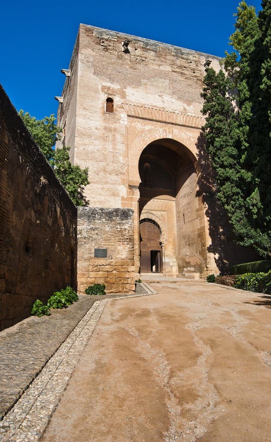 The Gate of Justice in Alhambra Stock Image - Image of brown ...