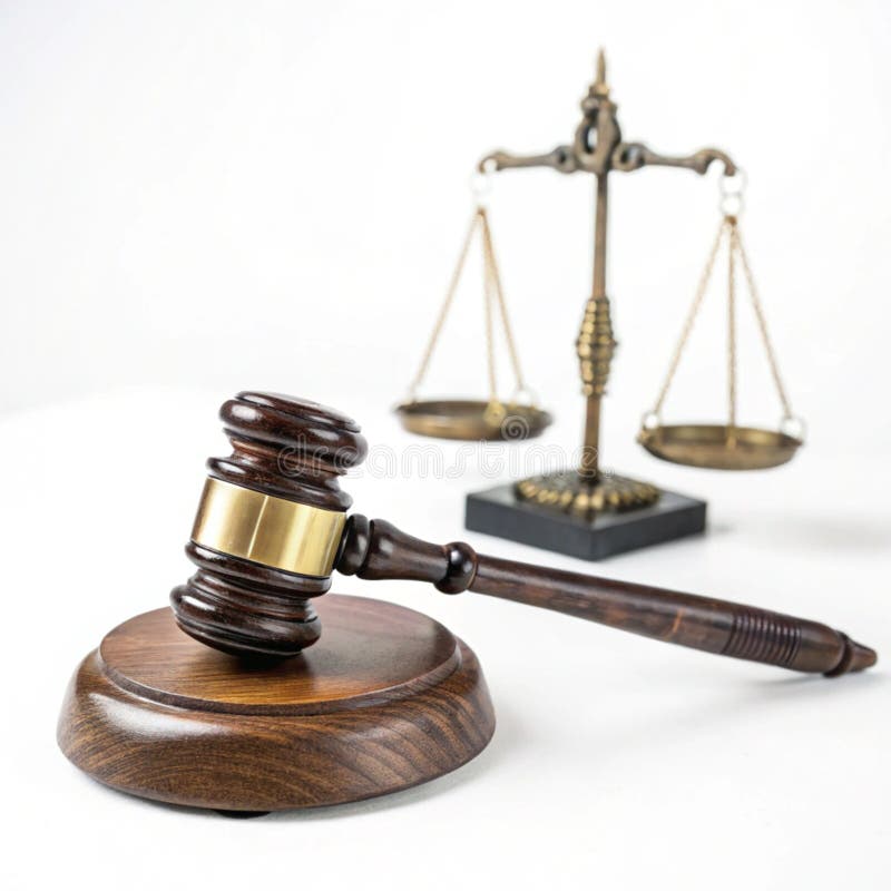 Justice Hammer Isolated on White Background Stock Illustration ...