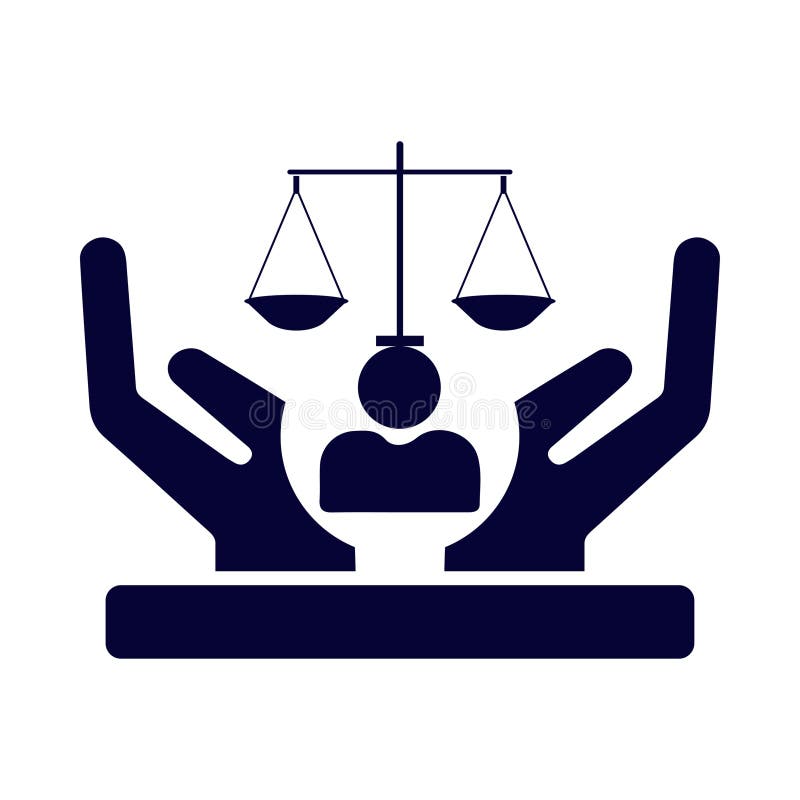 Justice, Hand , Law, Scale, Law on Hand Icon Stock Vector ...