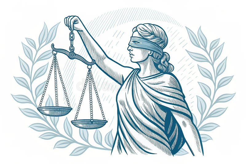 Justice Icon Illustration Isolated on White Background Stock ...