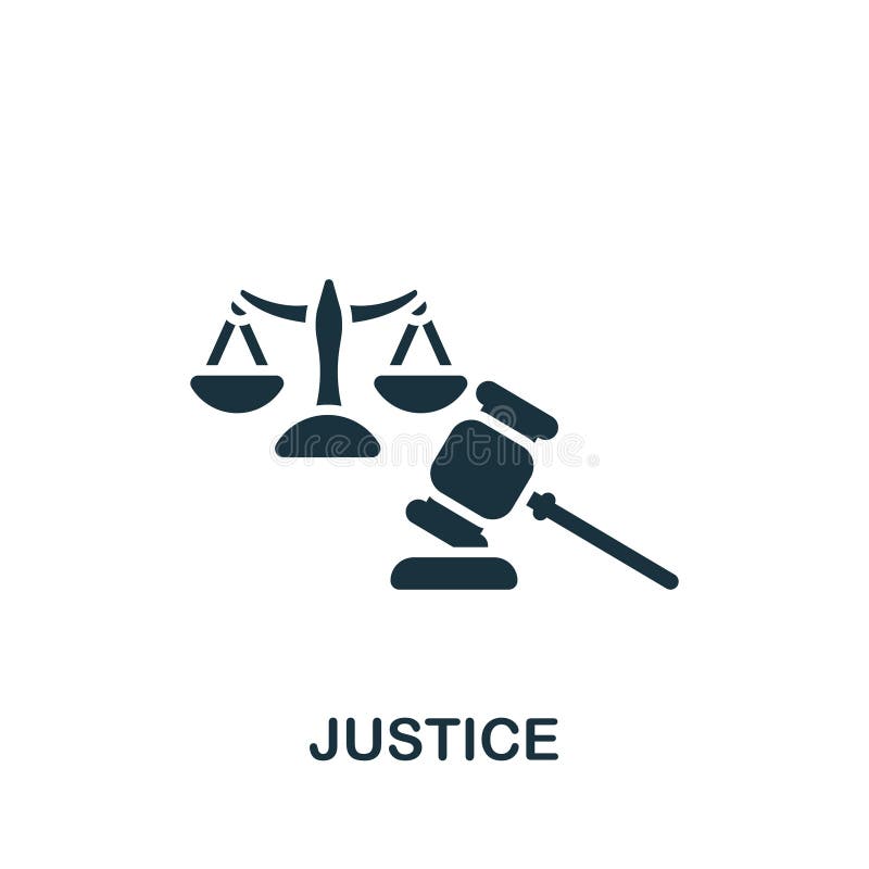 Justice Icon. Monochrome Simple Sign from Core Values Collection Stock ...