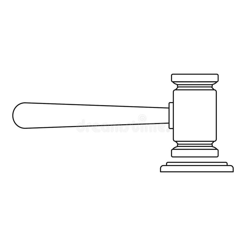 Justice Icon, Outline Style Stock Illustration - Illustration of ...
