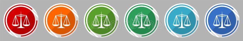Justice Icon Set, Vector Illustration in 6 Colors Options for Webdesign ...