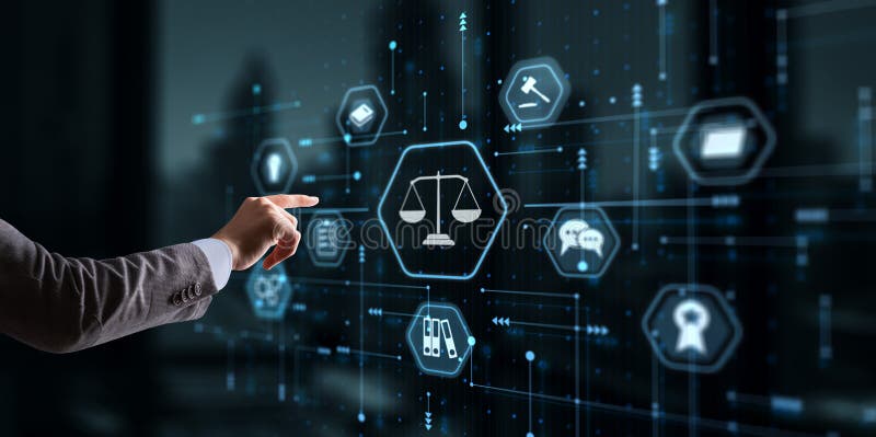 Justice and Law Concept. Lawyer Businessman Using Digital Technology ...