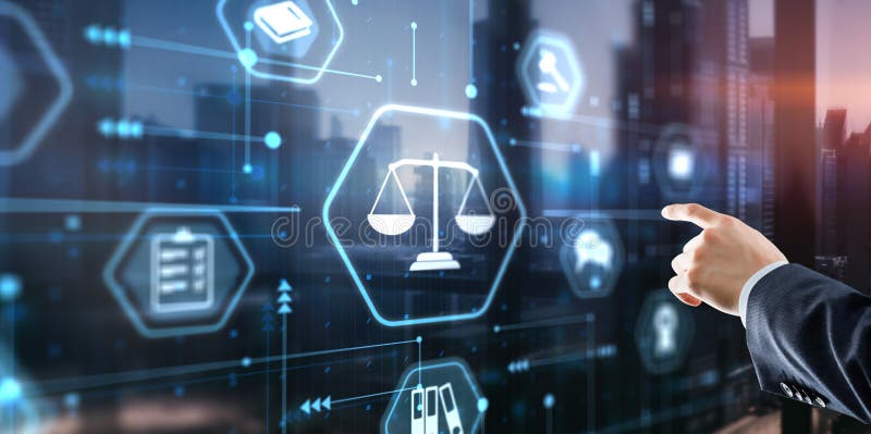 Justice and Law Concept. Lawyer Businessman Using Digital Technology ...