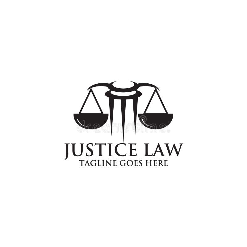 Justice Law Icon Logo Design with Using Scale Illustration Stock Vector ...