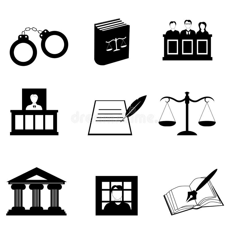 Justice and legal icons stock vector. Illustration of lawyer - 20730829