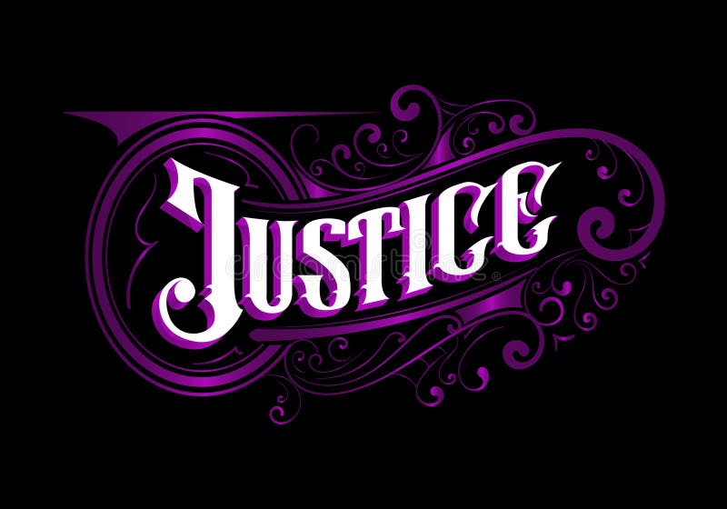 JUSTICE Lettering Custom Template Design Stock Vector - Illustration of ...