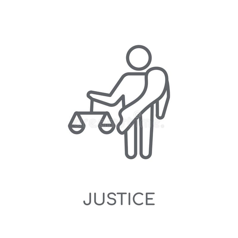 Justice Linear Icon. Modern Outline Justice Logo Concept on Whit Stock ...