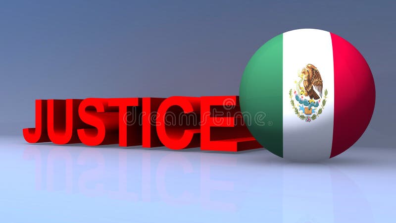 Justice with Mexico Flag on Blue Stock Illustration - Illustration of ...
